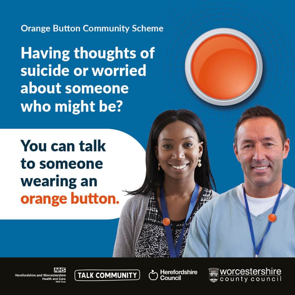 Look out for the orange button for support with suicidal thoughts ...